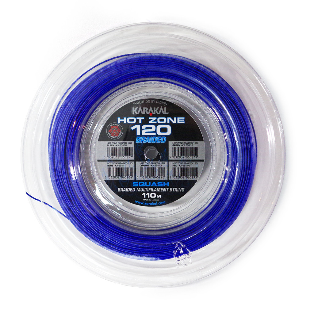 Karakal Hot Zone Braided 120 Blue 110m Squash String Blue | SQUASH \ Strings \ Reels | Rakiety ...