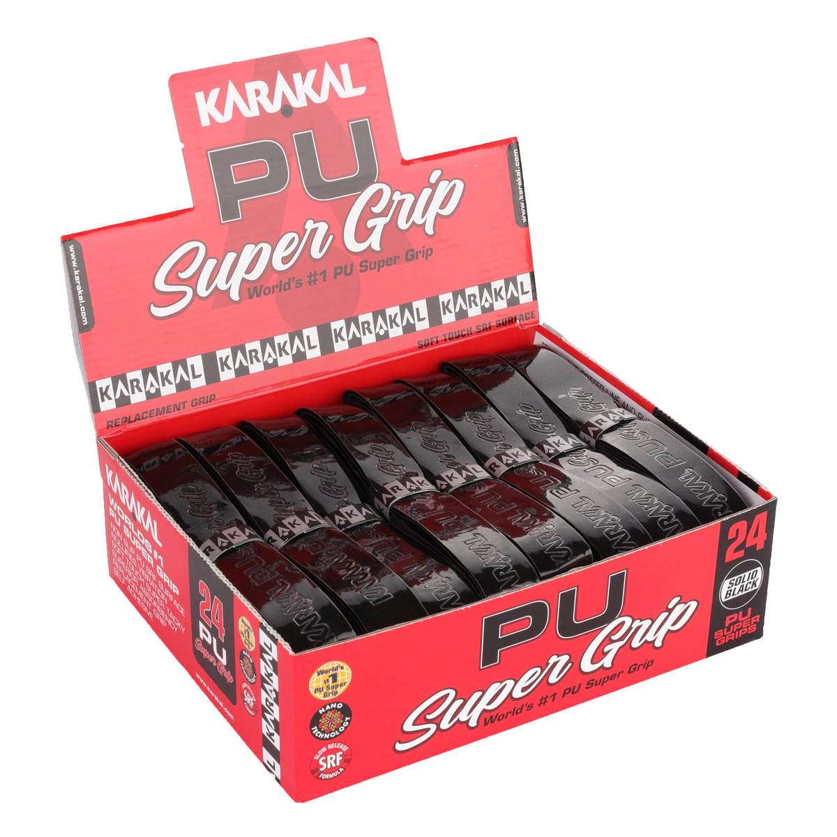 Karakal PU Super Grip Black Box 24pcs. Black | SQUASH \ Accessories ...