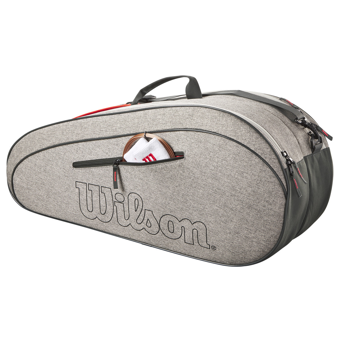 Torba Wilson Team 6 Pack Heather Gray Gray | SQUASH \ Bags \ Wilson ...