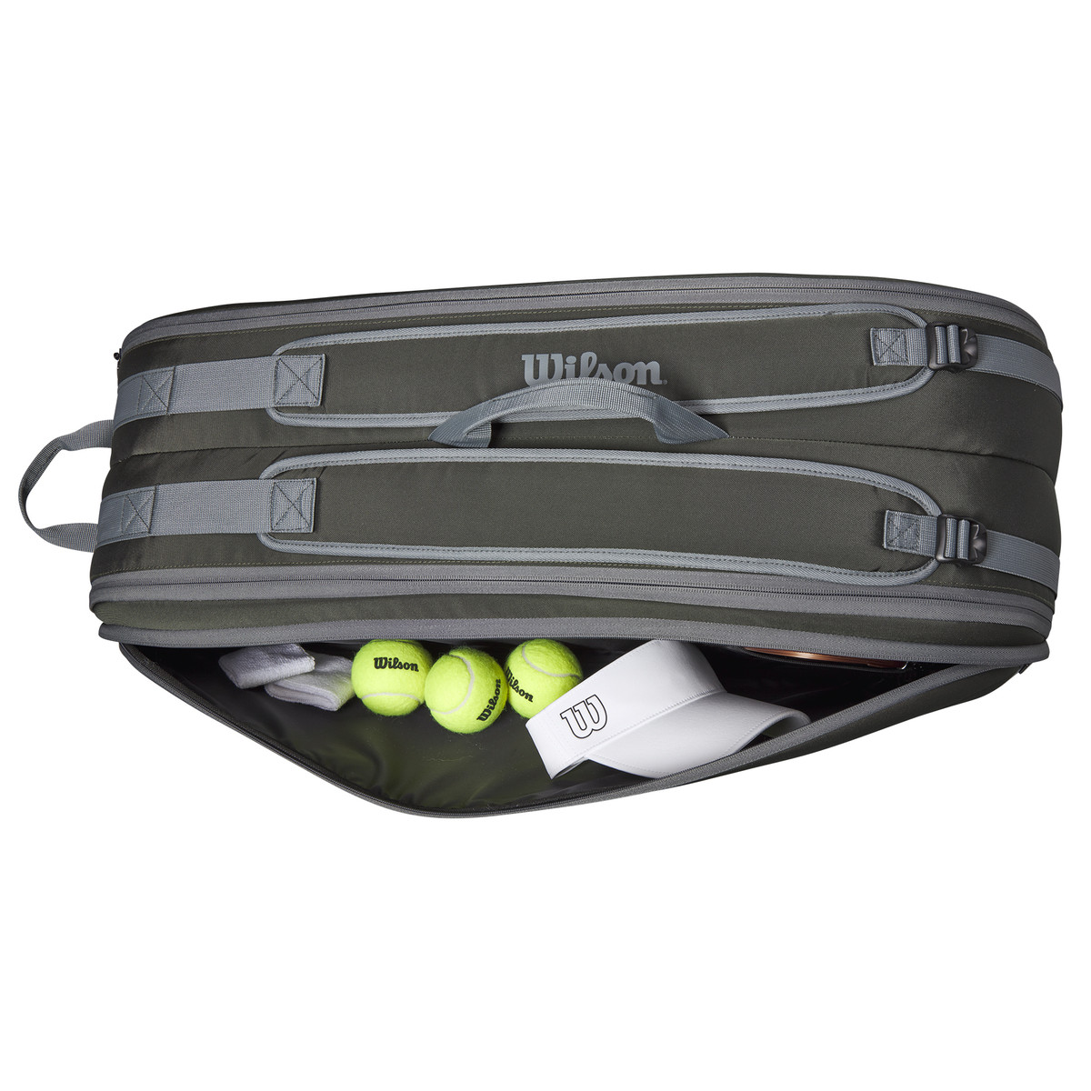 Torba Wilson Tour 6 Pack Dark Green Green || Gray | SQUASH \ Bags ...