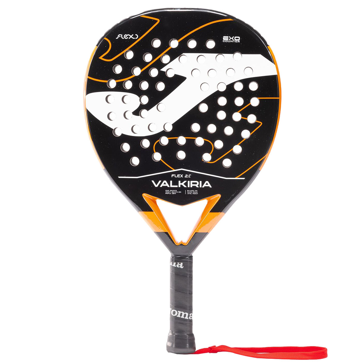 Joma Valkiria Flex Paddle Racket Black / Orange | Padel \ Racquets ...