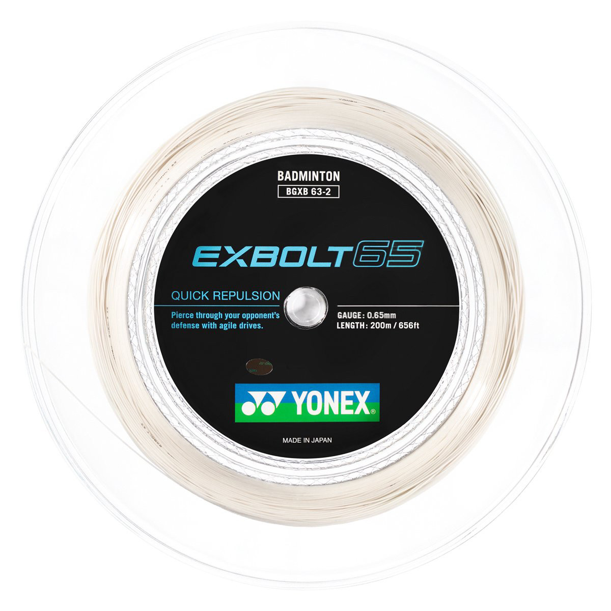 Naciąg badminton Yonex Exbolt 65 White - Rolka 200 m White | BADMINTON ...